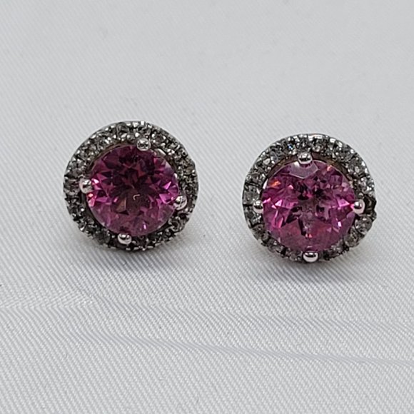 Jtv/Hsn | Jewelry | Post Back 925 Silver Earrings With Pink Stones ...